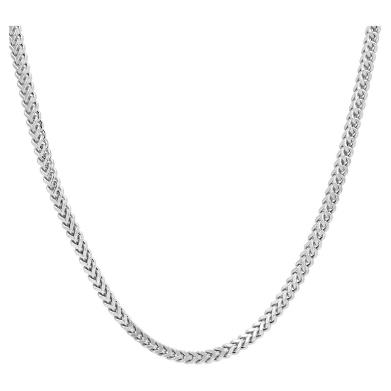 Rachel Koen Miami Cuban Link Chain Unisex 14K White Gold 28 Inches For ...