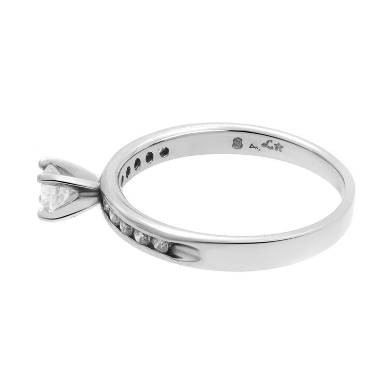 Rachel Koen Platinum Round Cut Diamond Engagement Ring 0.20 Carat For ...