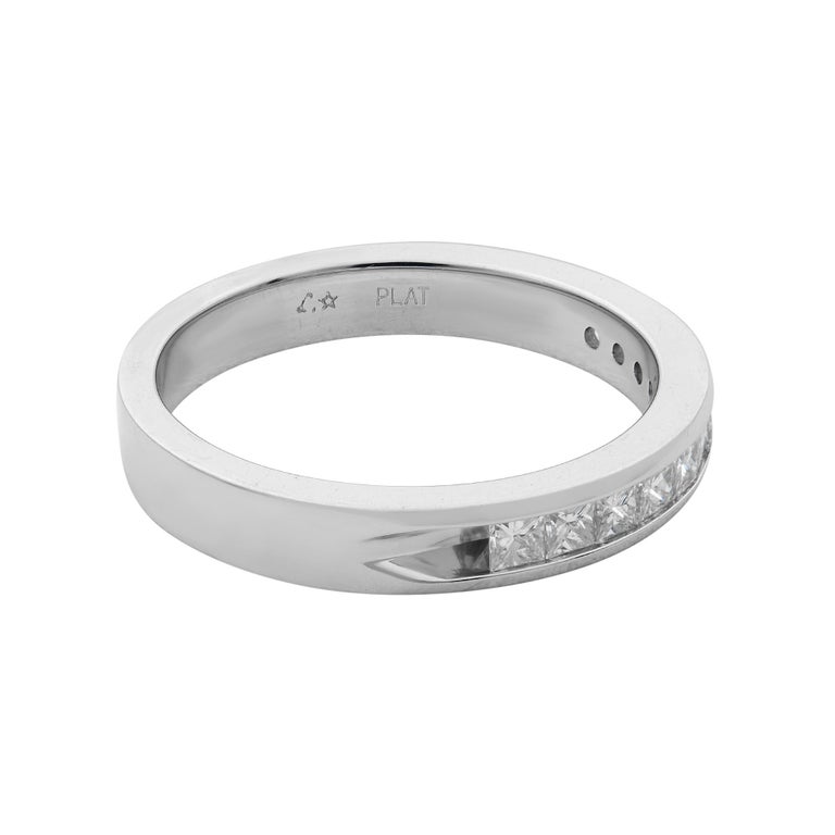 Rachel Koen Princess Cut Diamond Flat Ring Platinum 0.44 Cttw For Sale ...
