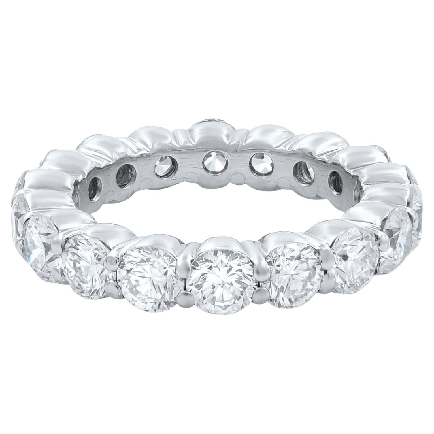 Bezel Set Round Cut Diamond Eternity Band Ring Platinum 1.32cttw For ...