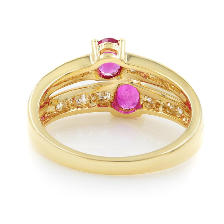 Rachel Koen Ruby 0.95cttw Diamond 0.24cttw Ring 14K Yellow Gold For ...
