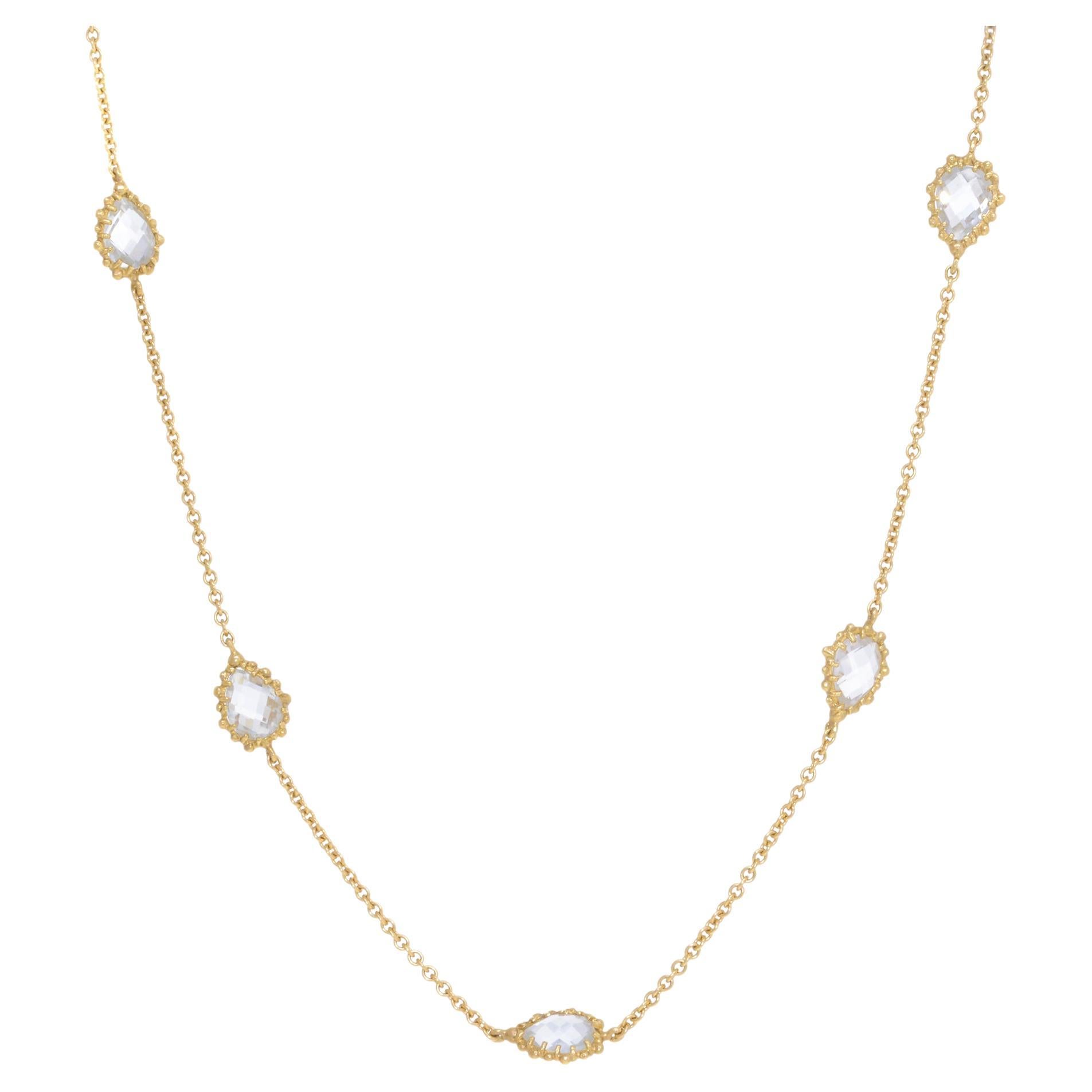 Rachel Koen 9 Fresh Water Pearls Ladies Chain Necklace 14K Yellow Gold ...
