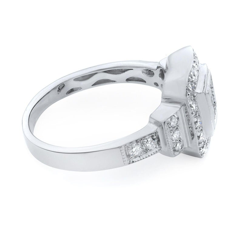 Rachel Koen White Gold Princess Cut Center Halo Engagement Ring 1.00 ...