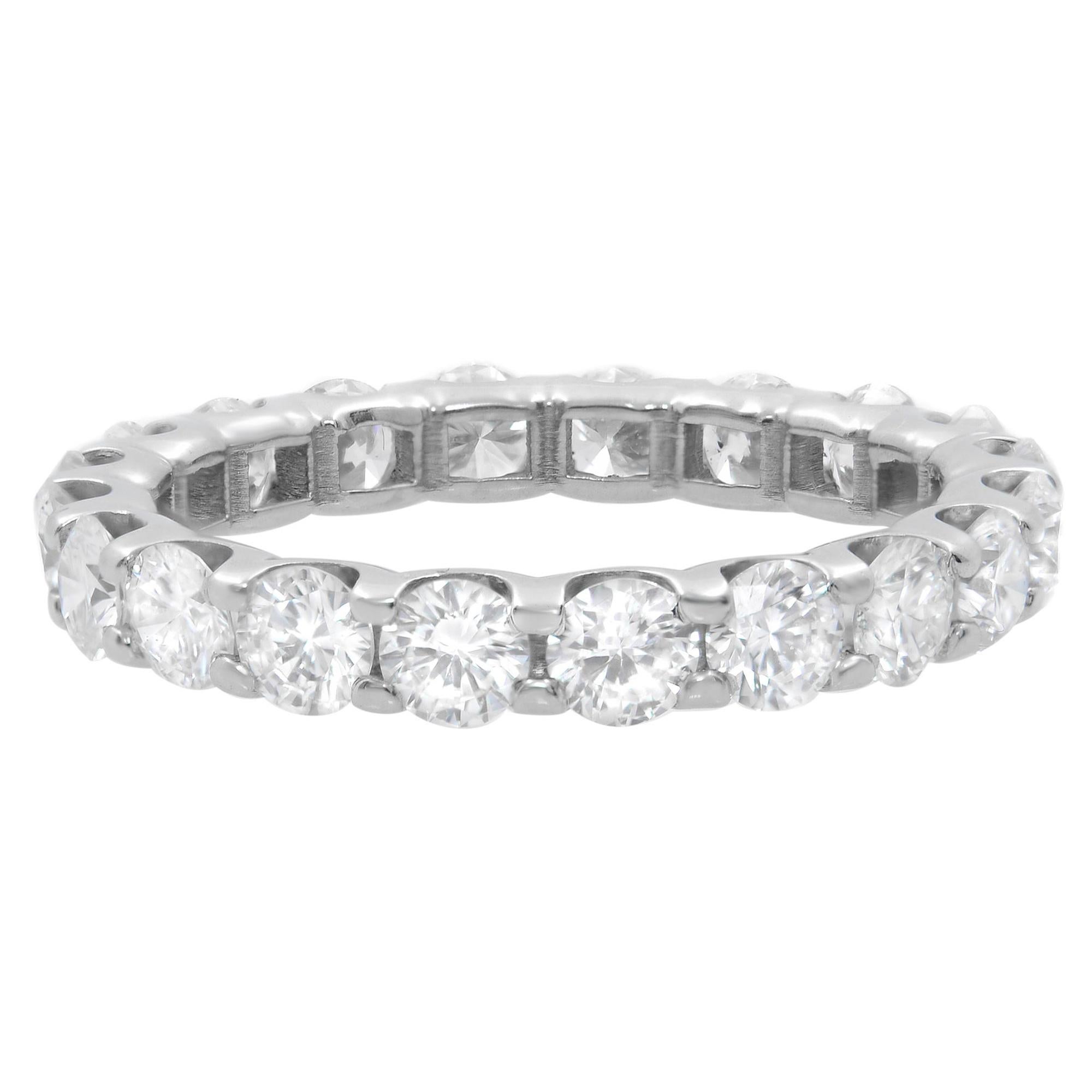 Rachel Koen Princess and Round Diamond Wedding Band Ring 18k White Gold ...