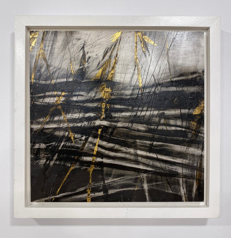 Rachel Kohn - Ground Gradation II, black, white and gold monochrome ...
