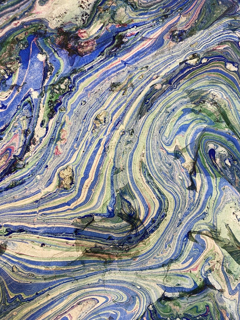Rachel Kohn - Marbled Scape, blue marble abstract landscape / seascape ...