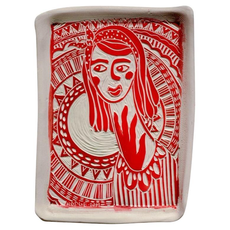 Radial Glow Portrait. Carved Porcelain Wall Sculpture For Sale at 1stDibs