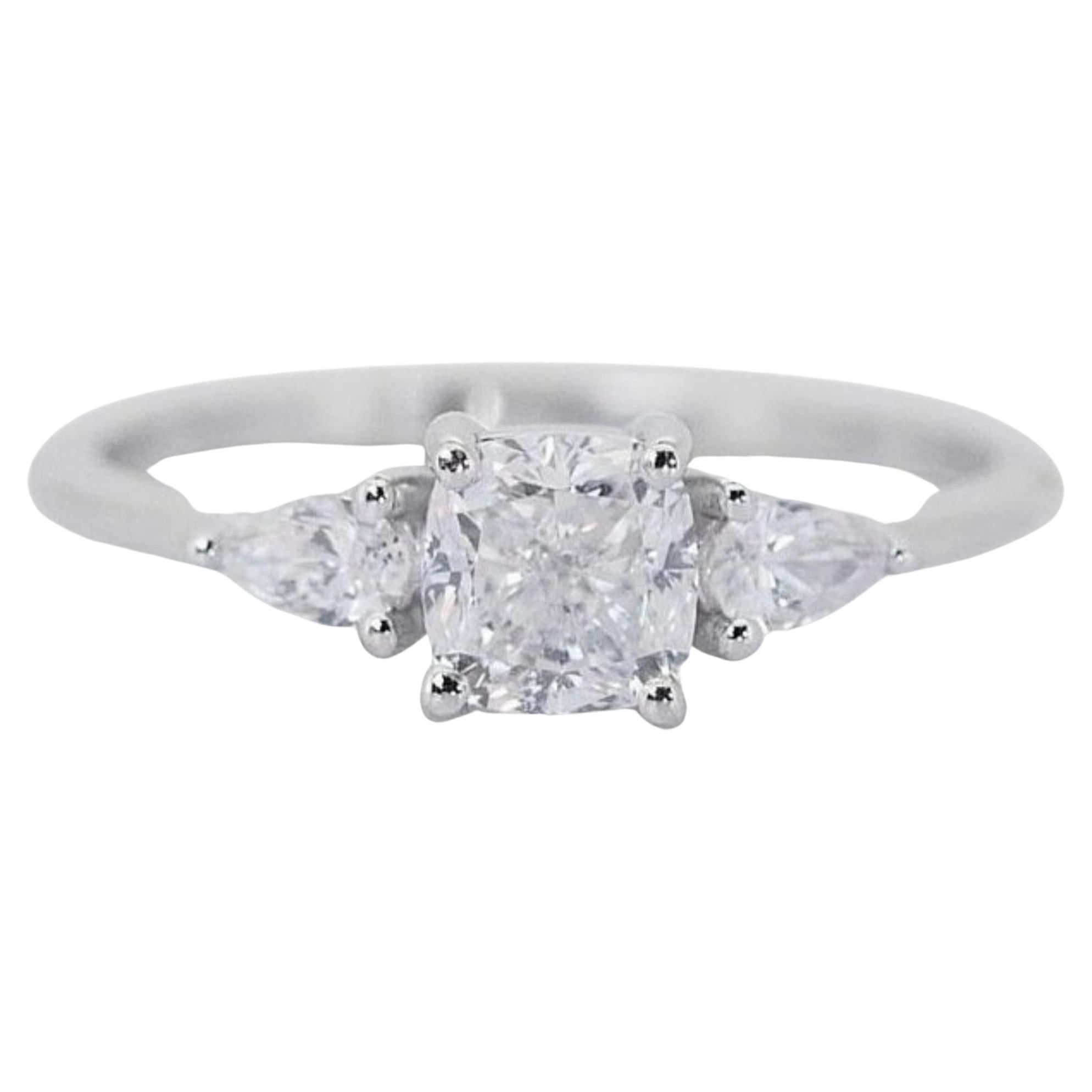 Radiant 1 Carat Cushion Modified Diamond Ring with GIA Certificate For ...