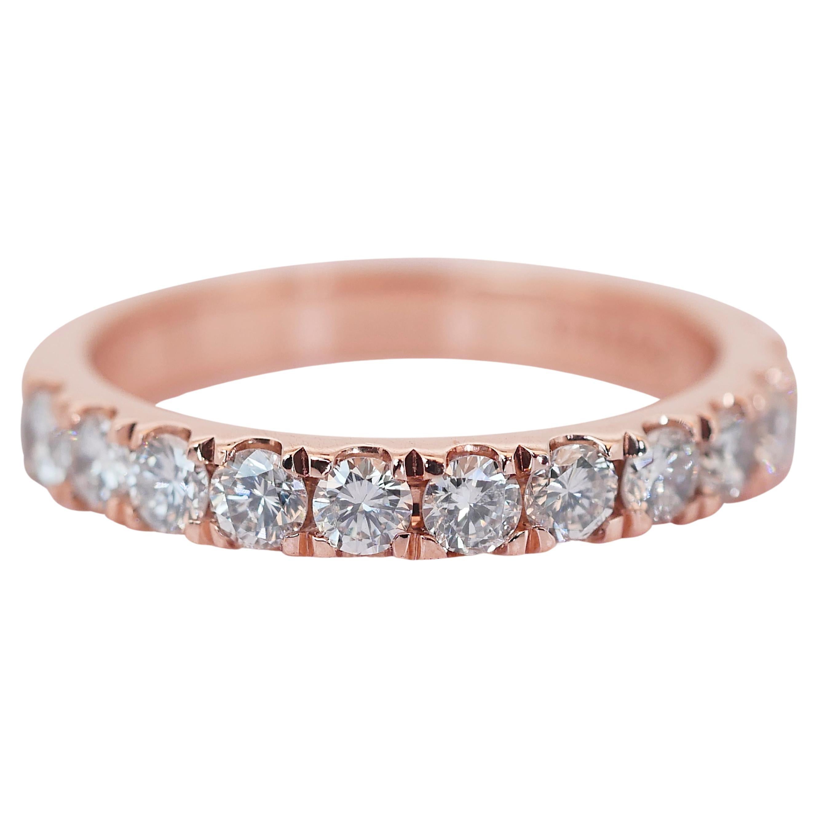 Radiant 1.02ct Diamonds Half Eternity Ring in 14k Rose Gold - IGI ...