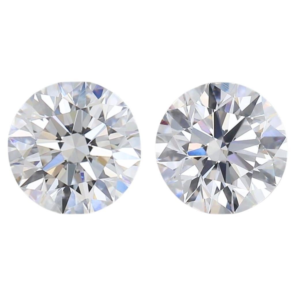 Radiant 1.80ct Triple Excellent Ideal Cut Pair of Round Diamonds - GIA ...