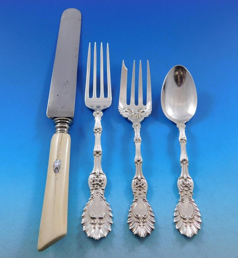 Radiant by Whiting Sterling Silver Flatware Set Service 63 Pieces Total ...