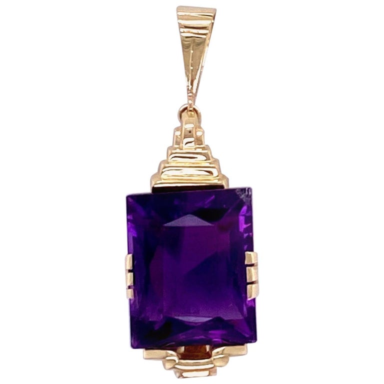 Radiant Cut Amethyst Pendant at 1stDibs