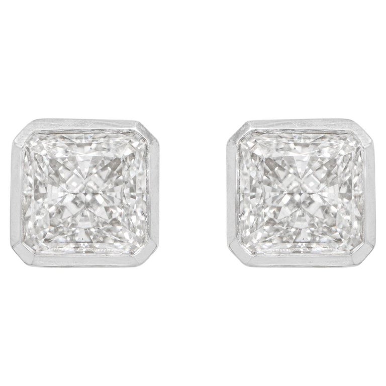 Radiant Cut Diamond Earrings 5+ Carat Each at 1stDibs