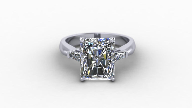 1 Carat Radiant Cut Diamond Engagement Ring For Sale at 1stDibs