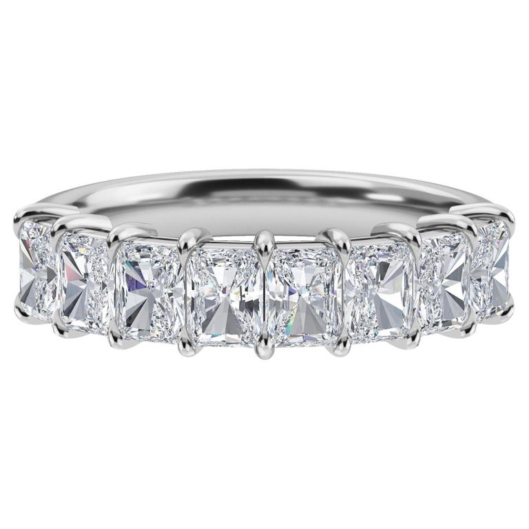 Radiant Diamond Partway Band, 1.69 Total Carat Weight For Sale at 1stDibs