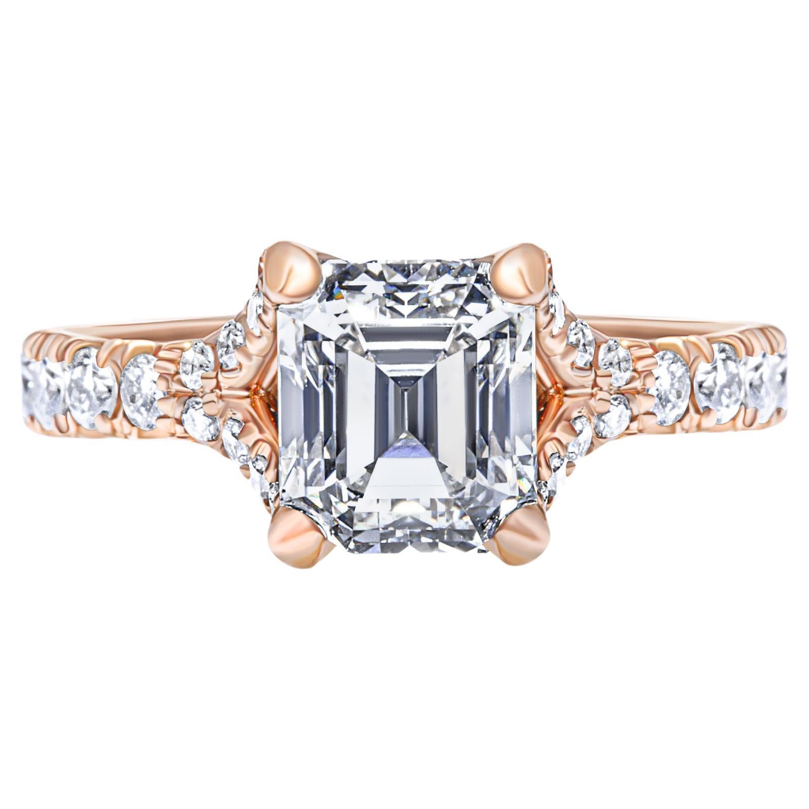 Stunning Rose Gold and Ceramic Inlay Ring with Swinging VS Diamond Pave ...