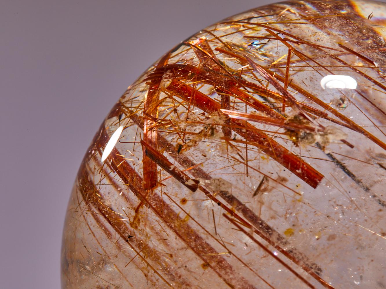 Radiant Rutilated Quartz Sphere: A Brazilian Marvel For Sale at 1stDibs
