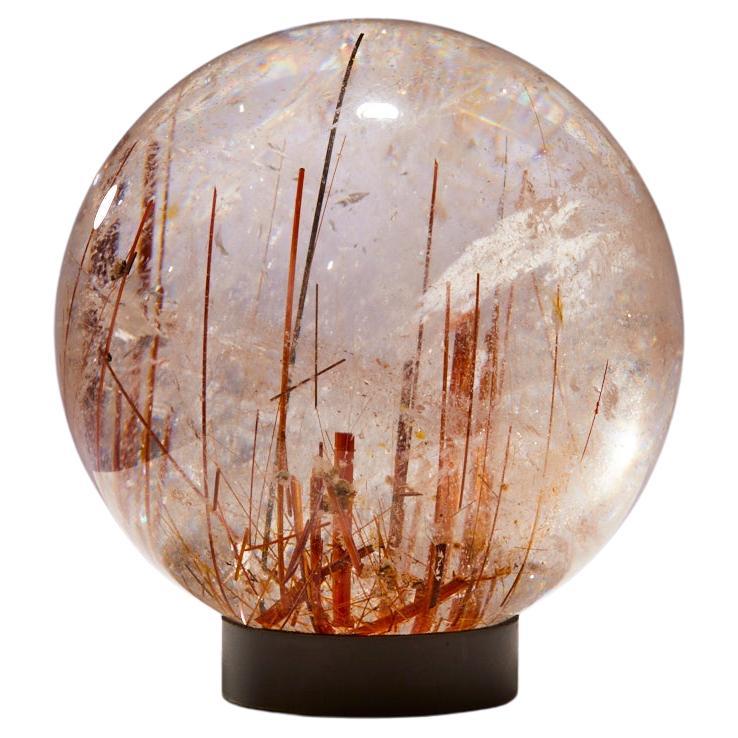 Radiant Rutilated Quartz Sphere: A Brazilian Marvel For Sale at 1stDibs