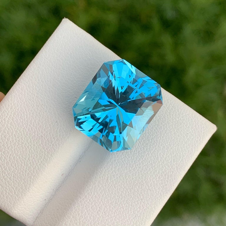 Radiantly Swiss Blue Topaz Gemstone 24.65 Carats Quality Stone Topaz ...