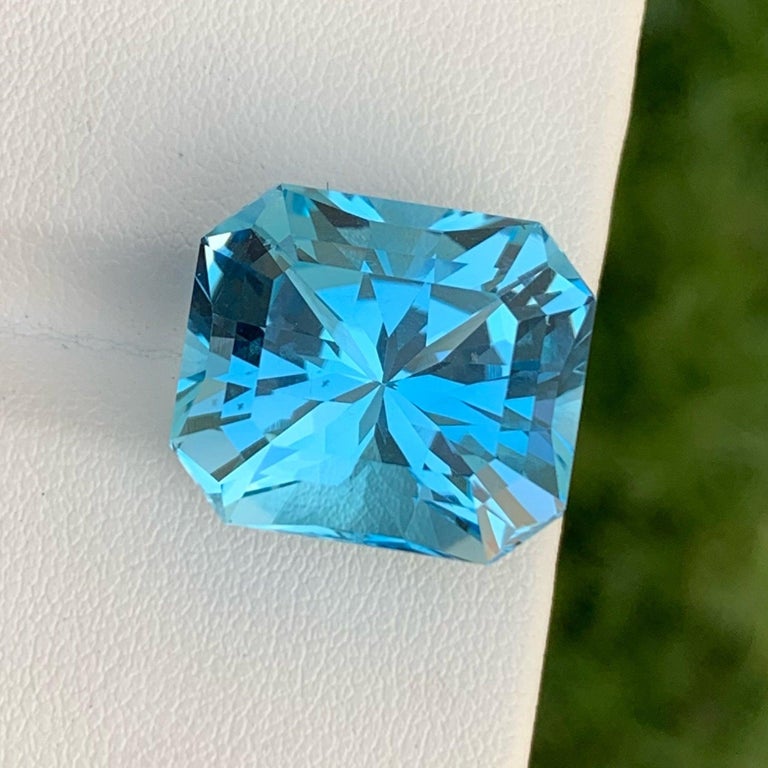 Radiantly Swiss Blue Topaz Gemstone 24.65 Carats Quality Stone Topaz ...
