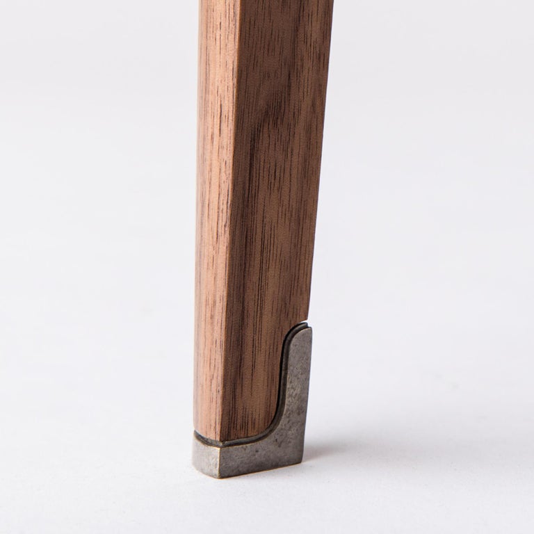 Customizable Radius Side Table in Walnut with Brass Details by Munson ...