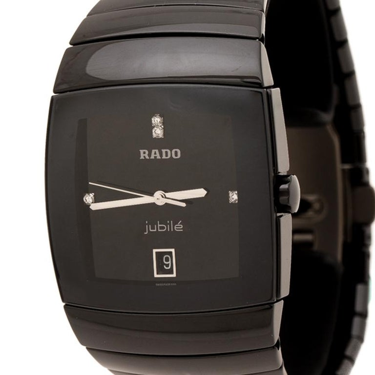 Rado Black Ceramic Titanium Sintra 156.0723.3 Men's Wristwatch 35 mm ...