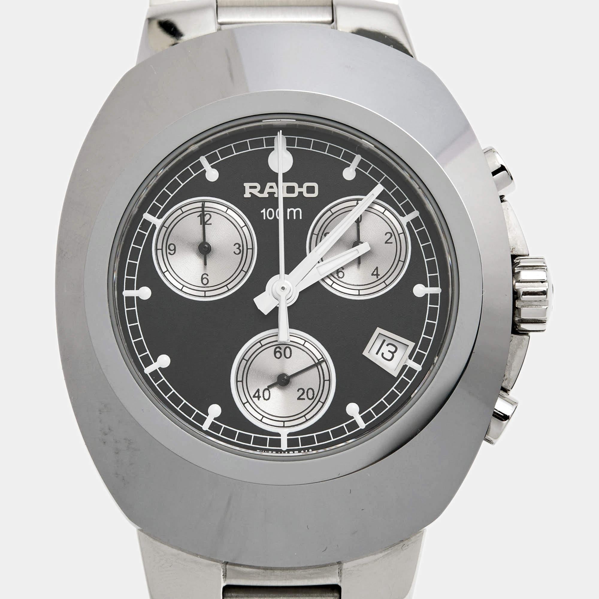 Rado Black CVD-Coated Hardmetal Diastar R12638163 Men's Wristwatch 38 ...