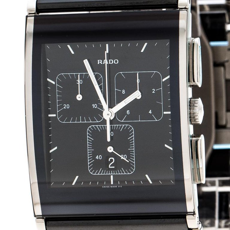 Rado Black Stainless Steel Ceramic Integral Chronograph Men's ...