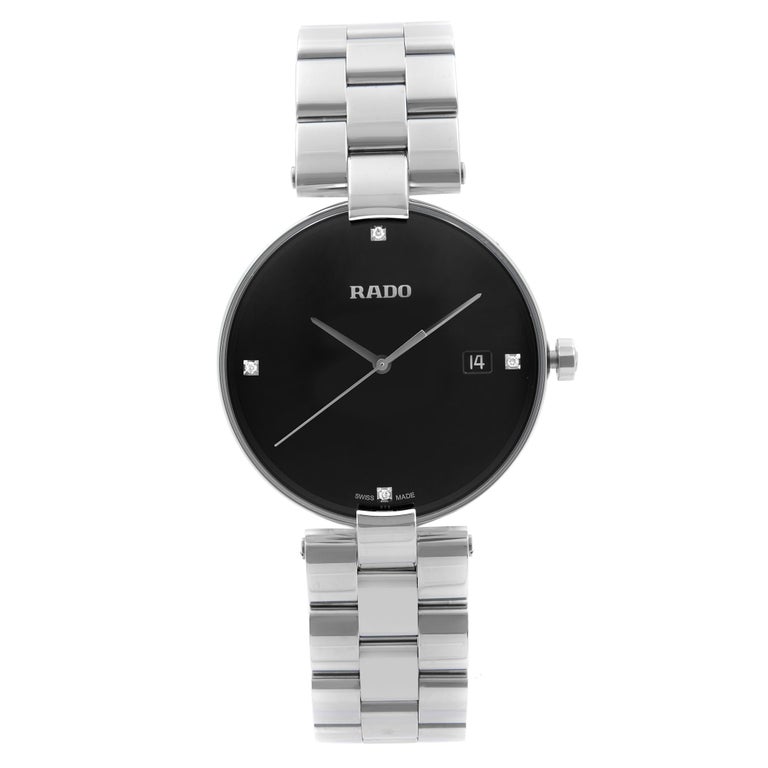 Rado Coupole Stainless Steel Black Diamond Dial Quartz Ladies Watch ...