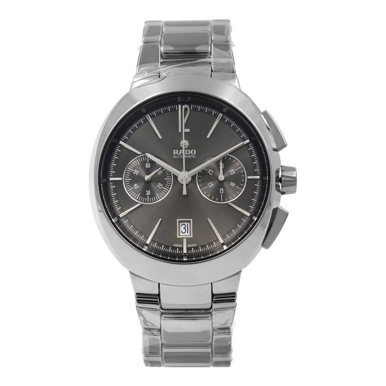 Rado D-Star Chronograph Automatic Ceramic Dark Grey Dial Men's Watch ...