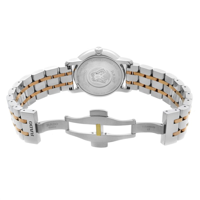 Rado DiaMaster Stainless Steel Black Dial Quartz Ladies Watch R14089163 ...