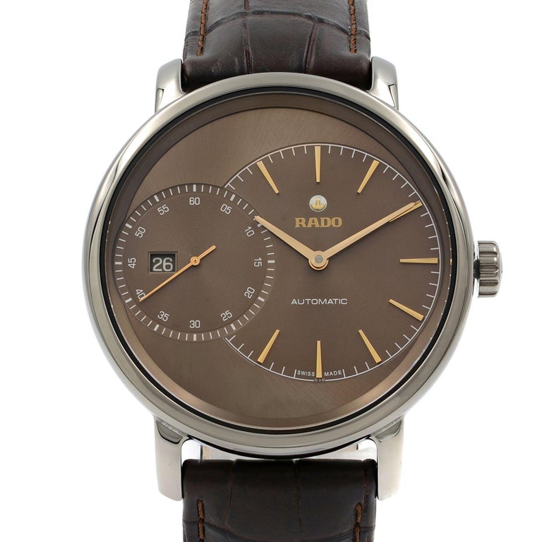 Rado DiaMaster Ceramic Brown Dial Automatic Men’s Watch R14129306 at ...