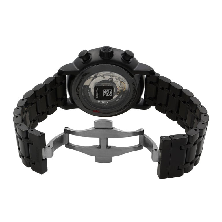 Rado Diamaster Ceramic Chronograph Black Dial Automatic Mens Watch ...