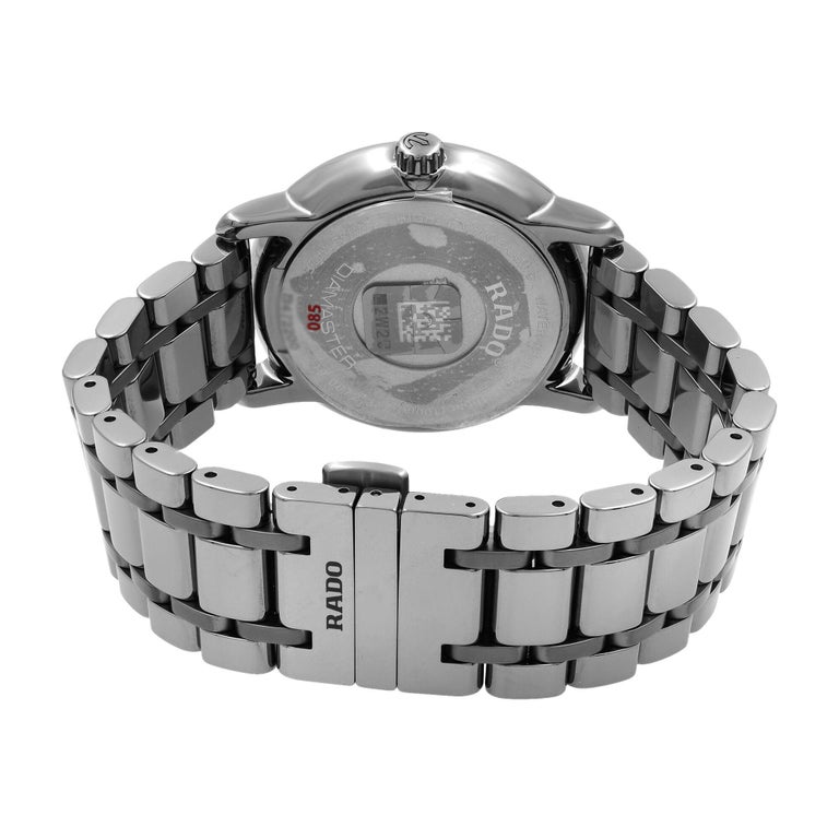 Rado Diamaster High-Tech Ceramic Silver Sticks Dial Quartz Men’s Watch ...