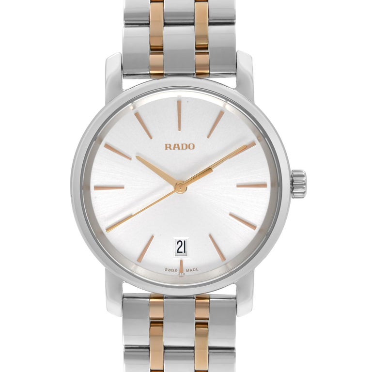Rado Diamaster Two-Tone Steel Silver Dial Quartz Ladies Watch R14089103 ...