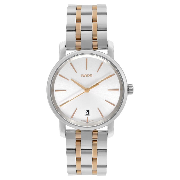 Rado Diamaster Two-Tone Steel Silver Dial Quartz Ladies Watch R14089103 ...
