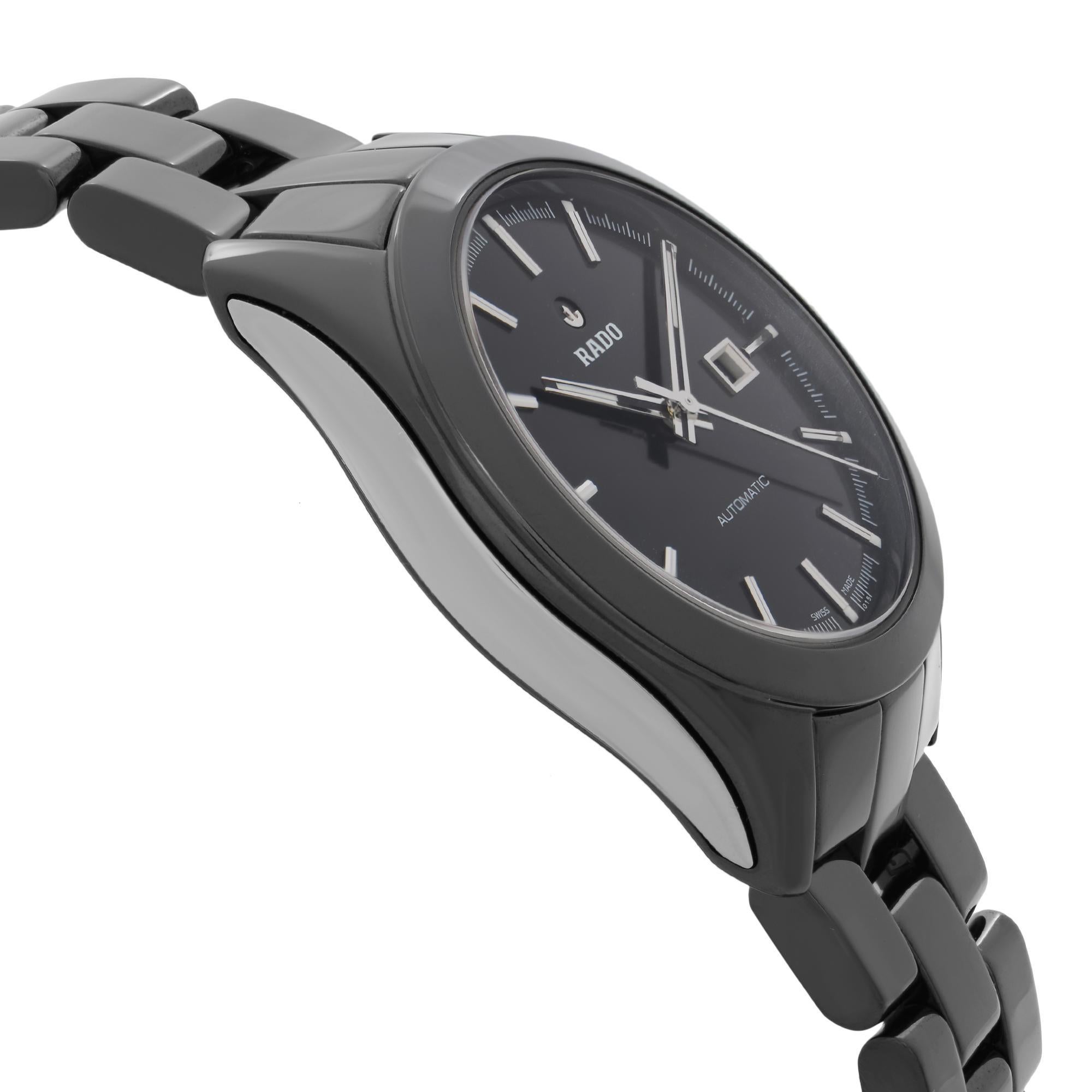 Rado Hyperchrome Ceramic Black Dial Automatic Ladies Watch R32260152 ...