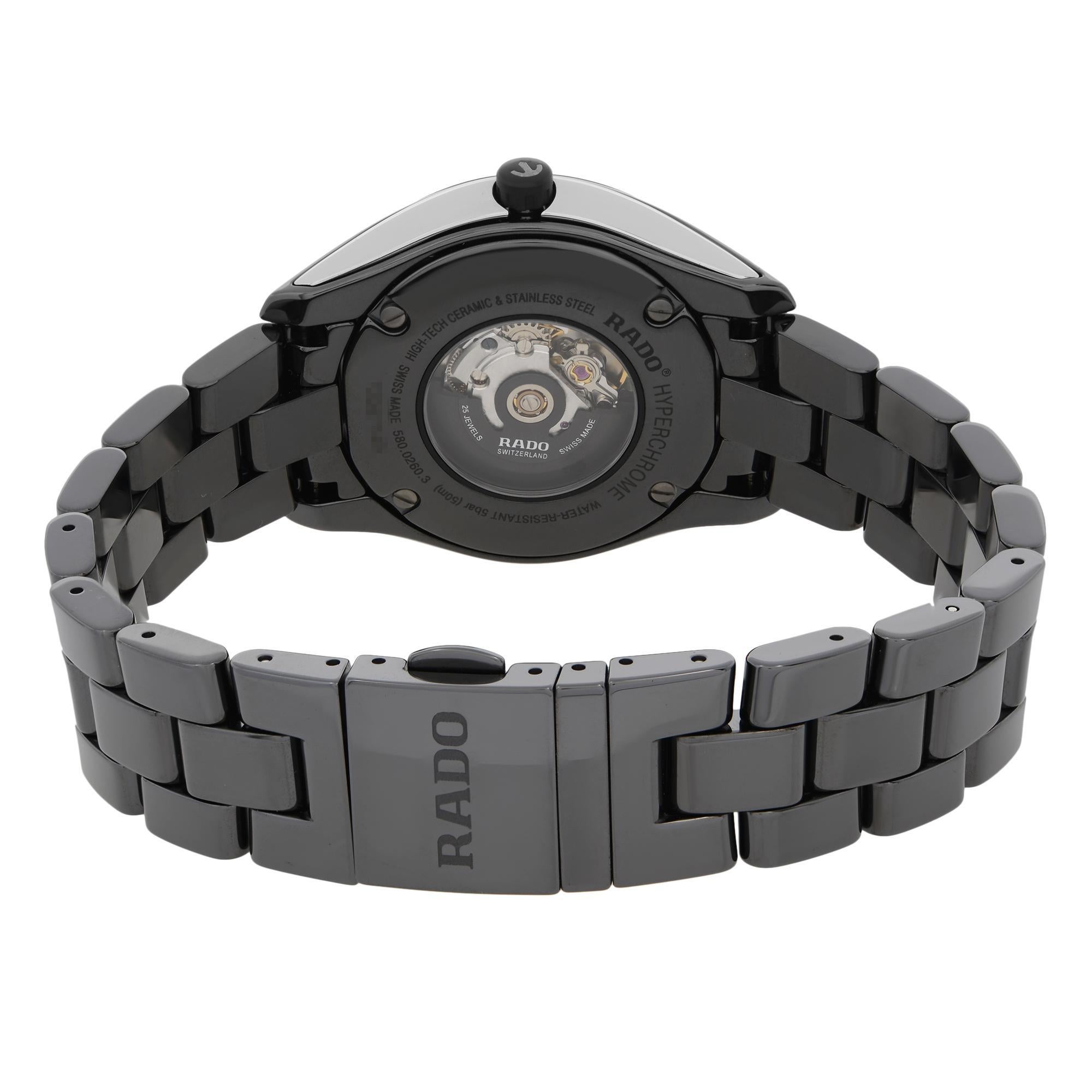 Rado Hyperchrome Ceramic Black Dial Automatic Ladies Watch R32260152 ...