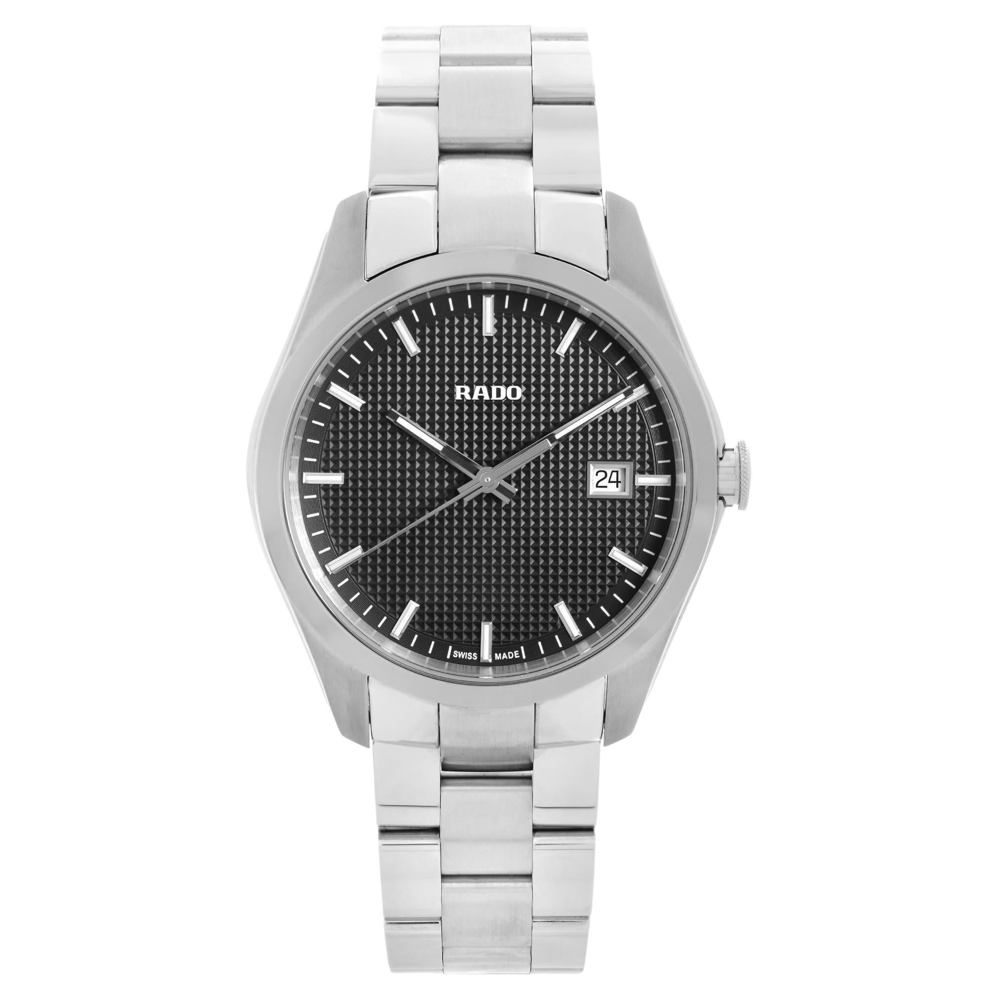 Rado Integral Stainless Steel Ceramic Black Dial Quartz Mens Watch ...
