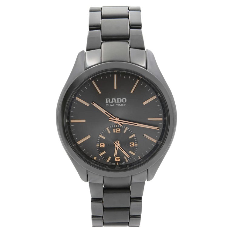 Rado Hyperchrome Ceramic Touch Dual Timer Grey Dial Mens Quartz Watch ...