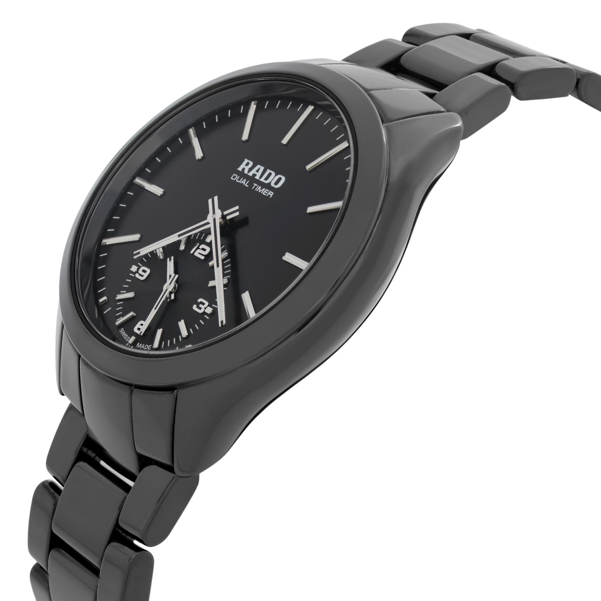 Rado Hyperchrome Dual Timer XL Touch Black Ceramic Mens Watch R32114152 ...