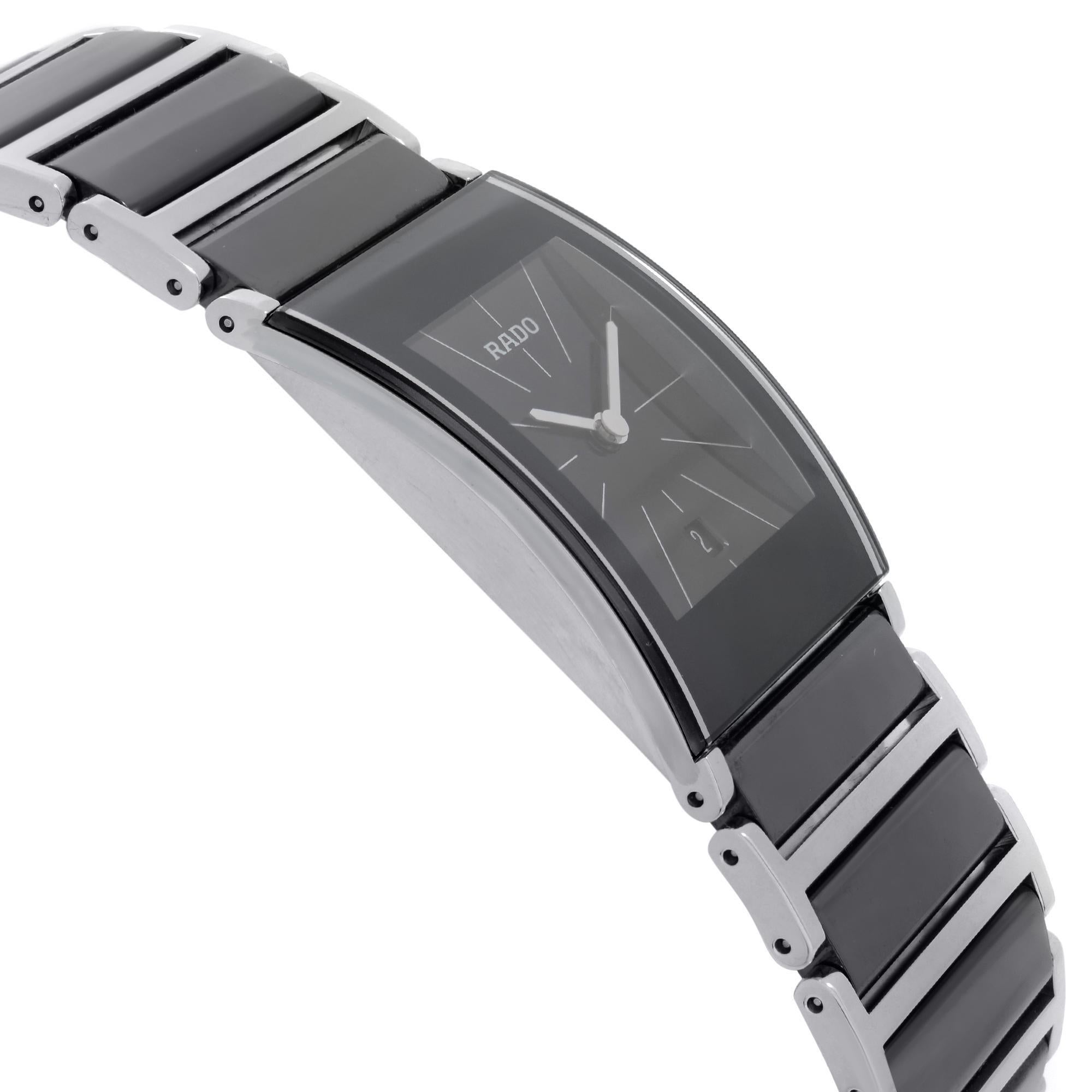 Rado Integral Ceramic Steel Black Dial Quartz Ladies Watch R20785152 at ...