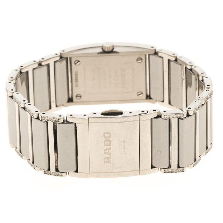 Rado Silver Stainless Steel and Ceramic Diamond Women's Wristwatch 16 ...