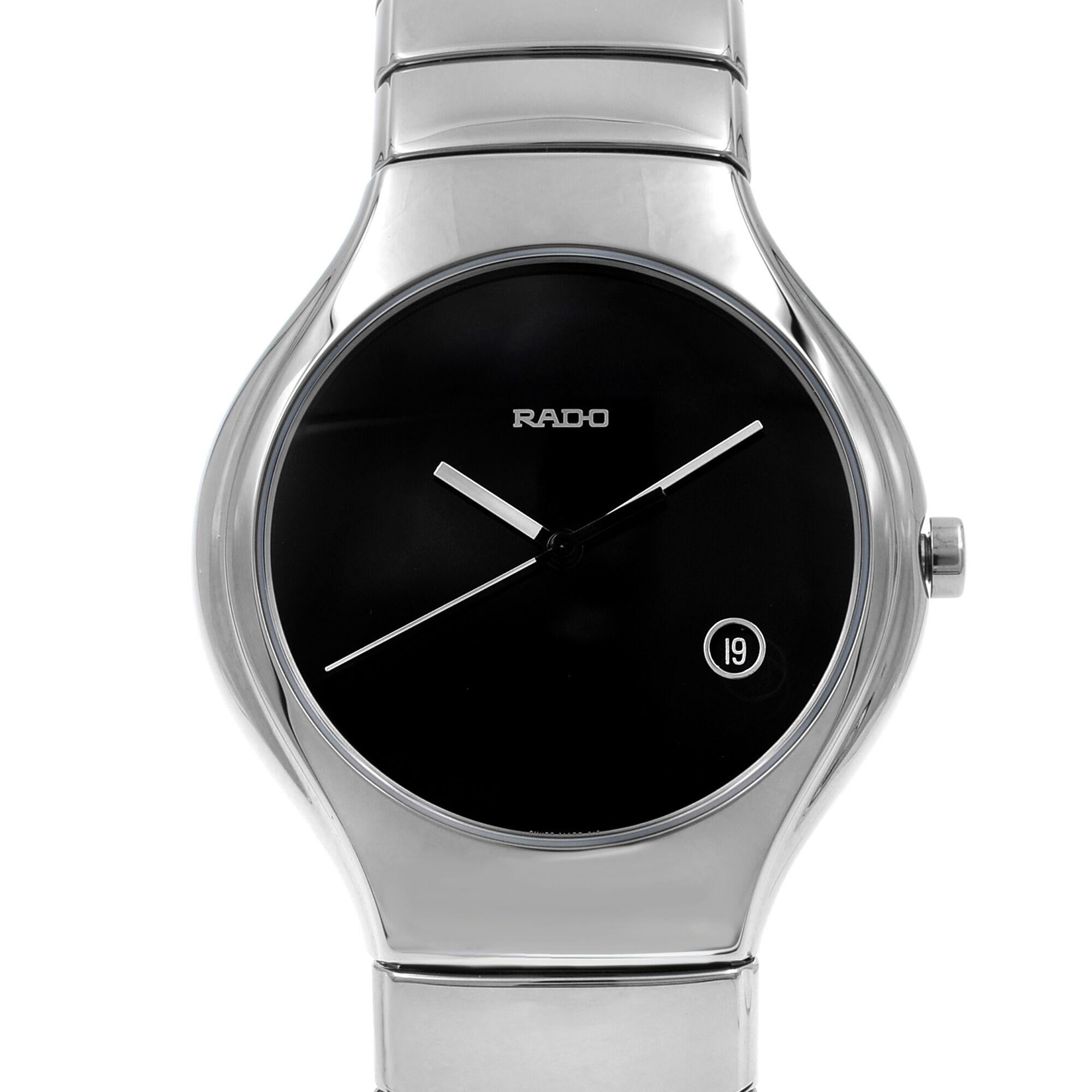 Rado True Ceramic Black Dial Date Men’s Quartz Watch R27654152 at ...