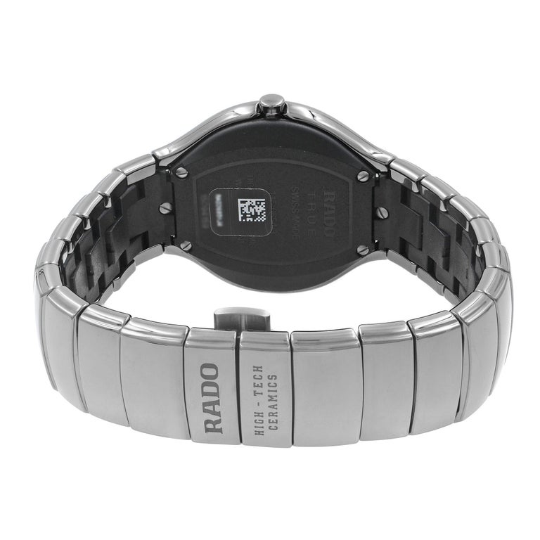 Rado True Ceramic Black Dial Date Men's Quartz Watch R27654152 at 1stDibs