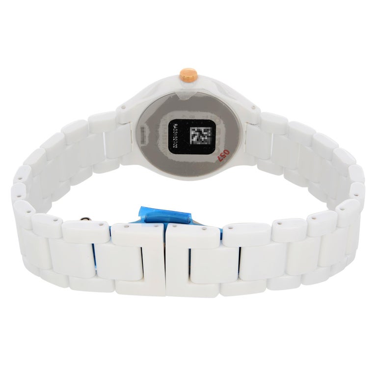 Rado True Thinline Diamond Ceramic White Dial Ladies Quartz Watch ...