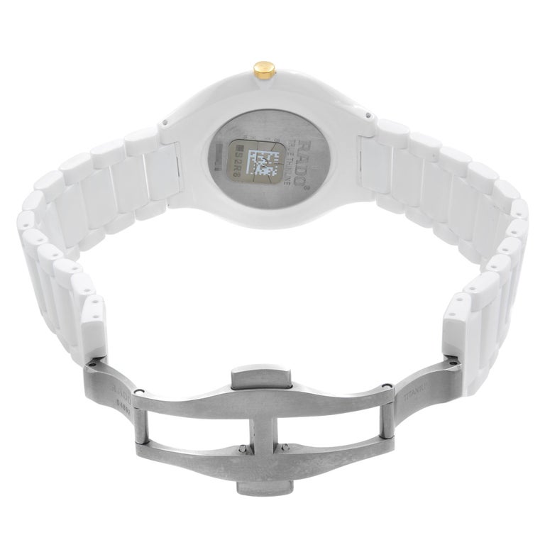 Rado True Thinline Ceramic White Diamond Dial Quartz Unisex Watch ...