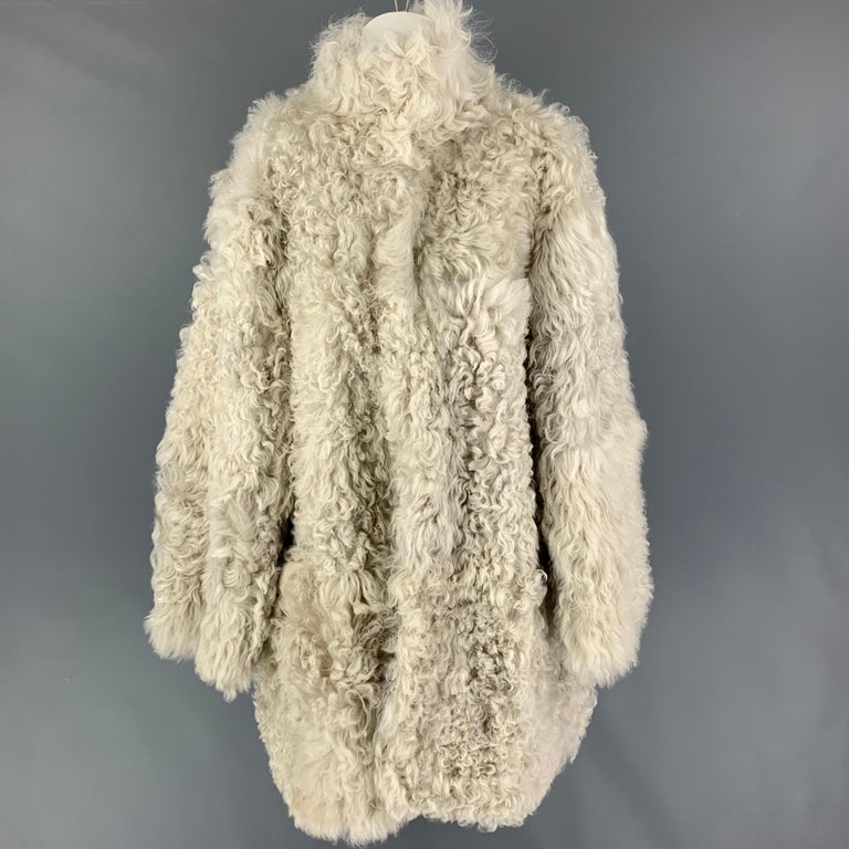 RAEY Size XL Cream Curly Lamb Shearling Coat at 1stDibs