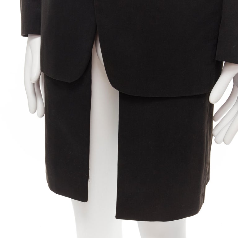 RAF SIMONS 2002 cotton black detachable layered longline coat jacket ...
