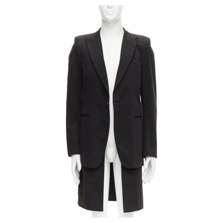 RAF SIMONS 2002 cotton black detachable layered longline coat jacket ...